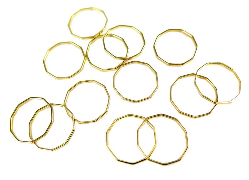 Gold Plated Decagon Shape Wire Charms 12x K212-C - Etsy