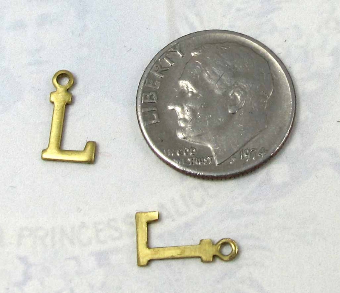 Raw Brass Letter L Charms (10X) (A511) - Etsy