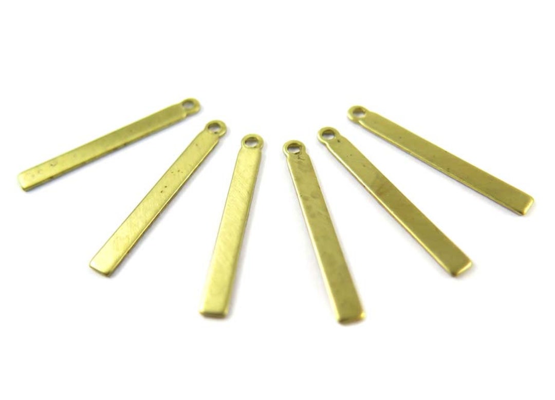Small Brass Engraving Rectangle Stick Charms With Bail 20X M815 - Etsy