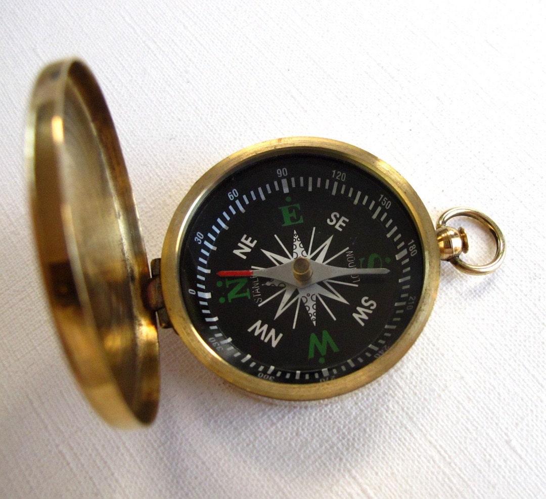 Huge Raw Brass Working Compass Pendant (1X) (J602) - Etsy