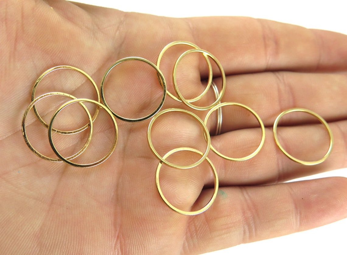 Medium Gold Plated Circle Shape Wire Charms (12x) (K223-C) - Etsy