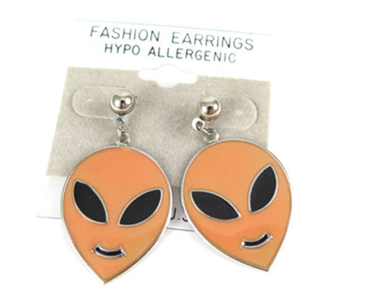 Vintage Light Orange / Peach Alien Head Earrings / Pendants 1 | Etsy