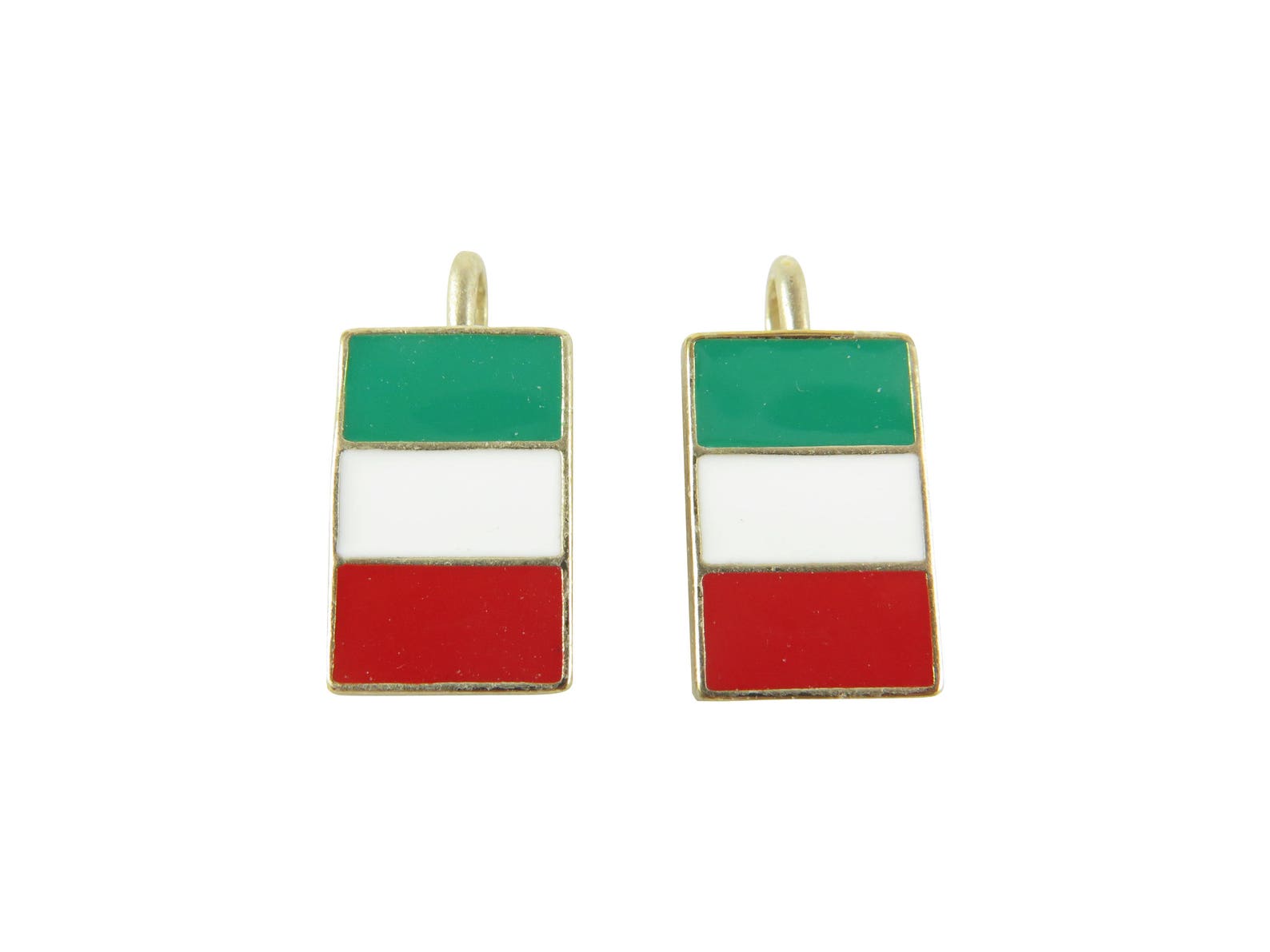 Matte Gold Plated Italian Flag Enamel Pendants (1X) (K323-A) - Etsy