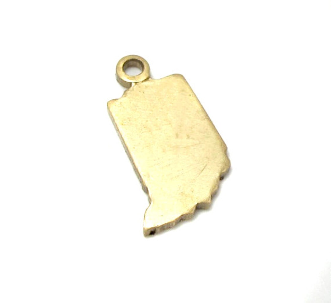 Blank - Tiny Raw Brass Indiana State Charms (6X) (A413-1) - Etsy