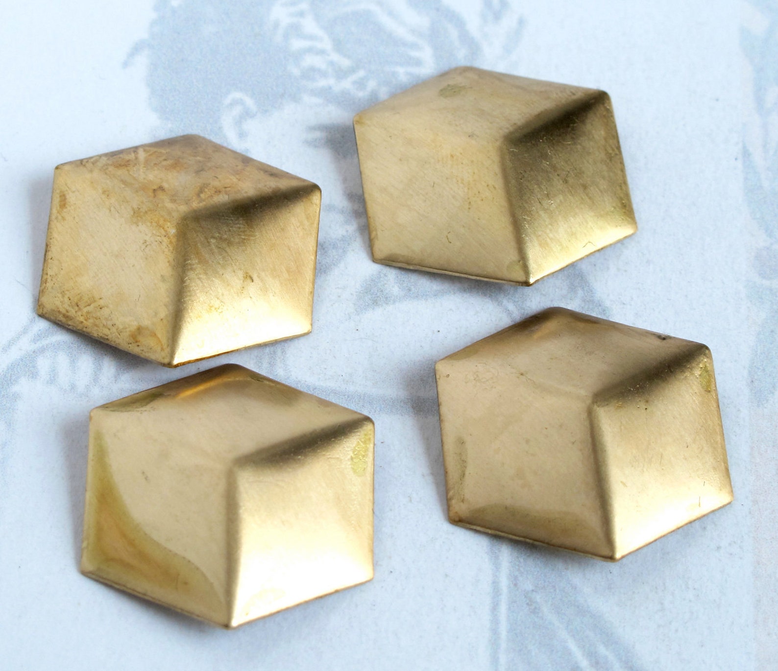 Brass Geometric Square Cube Charms / Pendants 8X V326 SALE | Etsy