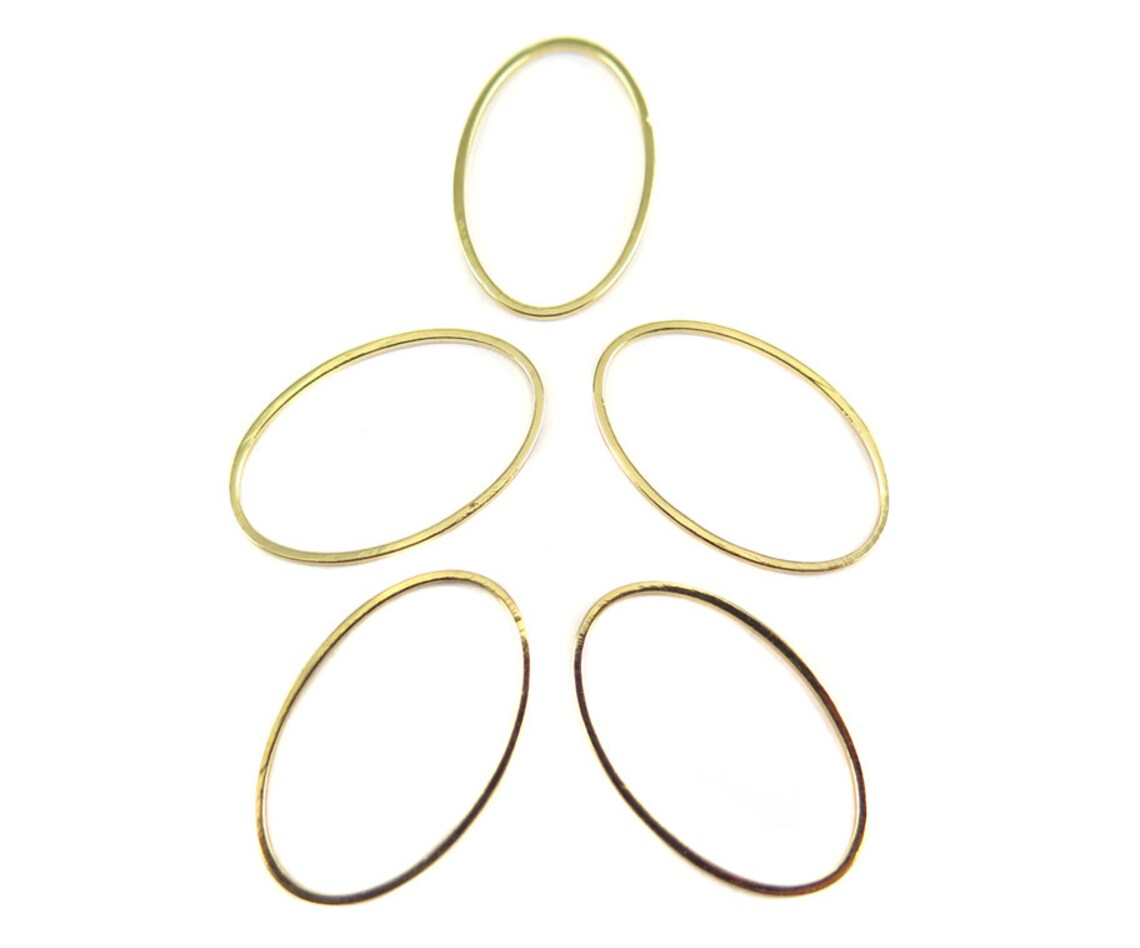 Gold Plated Oval Shape Wire Charms 10x K220-C - Etsy