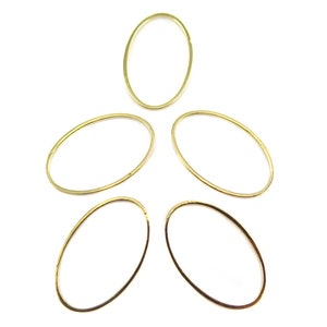 Gold Plated Oval Shape Wire Charms 10x K220-C - Etsy