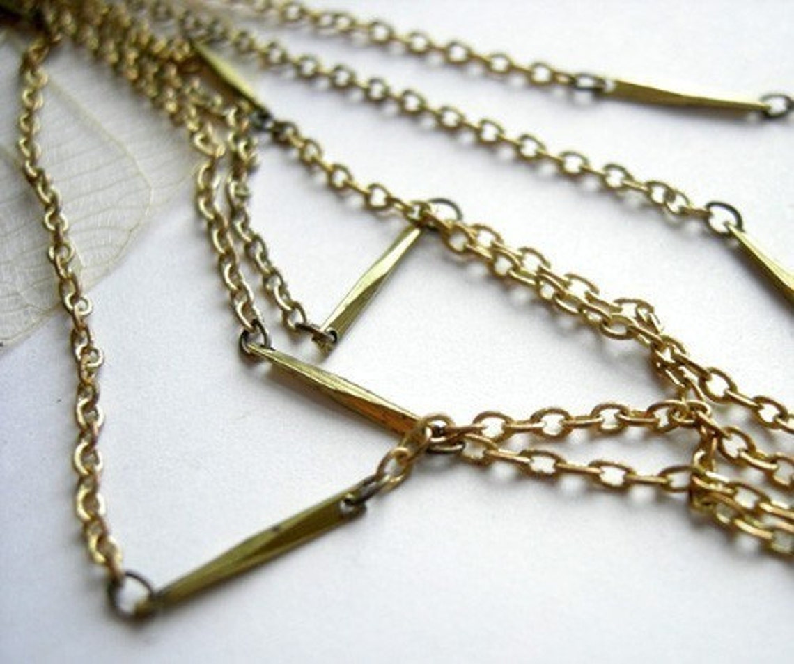 Vintage Brass Bar and Cable Chain Necklaces 4x 16 Inches - Etsy