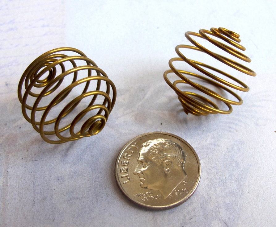 Vintage Brass Spiral Coil Cage Charms 8X V275 - Etsy