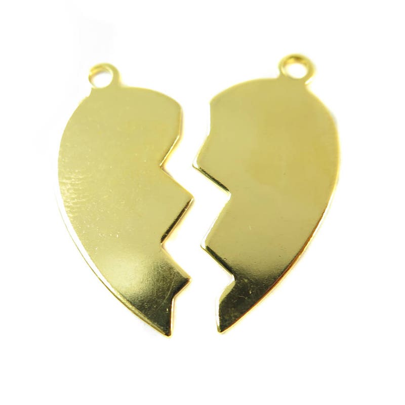 Brass Broken Heart Charm - Etsy