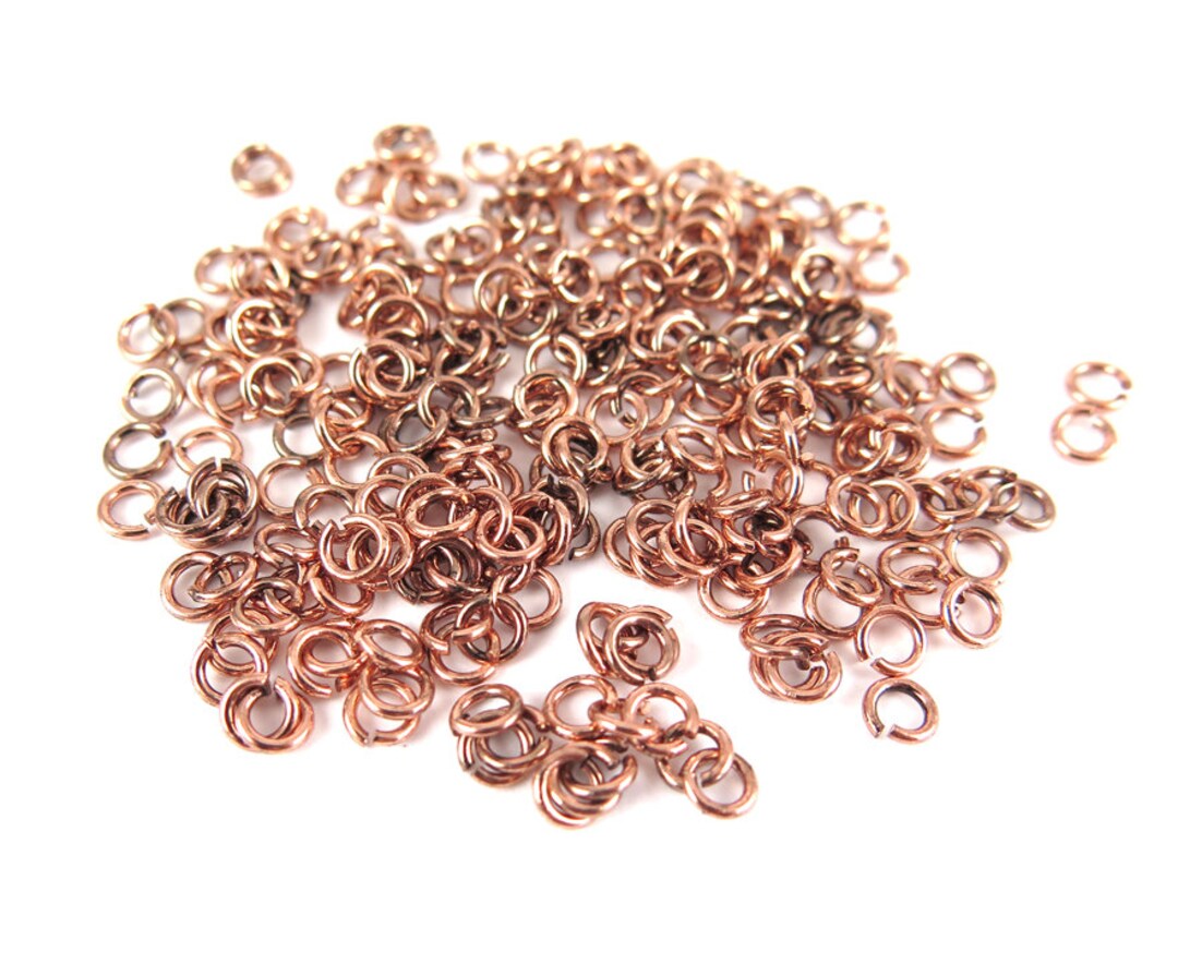 Shiny Copper Plated 4mm Round Jump Rings - 12 Grams (approximately 260x ...