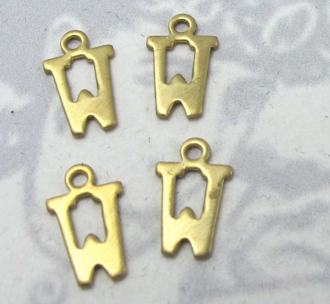 Raw Brass Letter W Charms 10X A522 - Etsy
