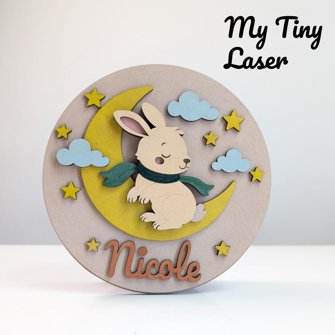 Bunny Name Sign – Digital File for Laser Cutting - Etsy