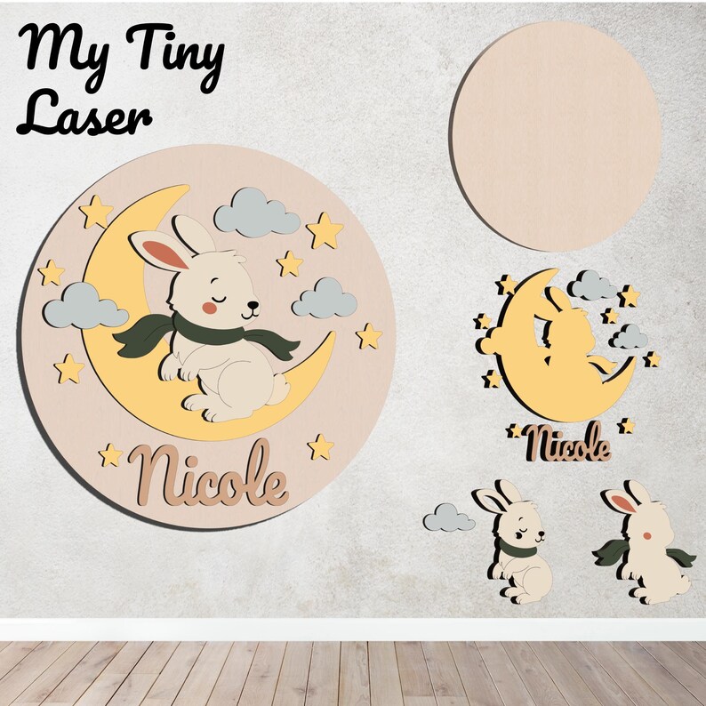 Bunny Name Sign – Digital File for Laser Cutting - Etsy
