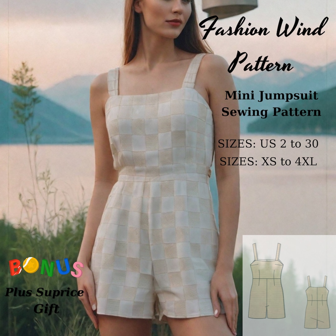 Playsuit Sewing Pattern,mini Jumpsuit,romper Sewing Pattern,summer ...