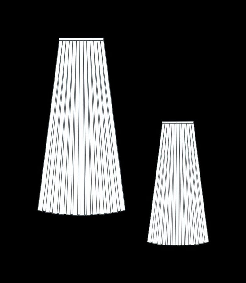 Pleated A-line Midi Skirt Sewing Pattern (PDF) - Etsy