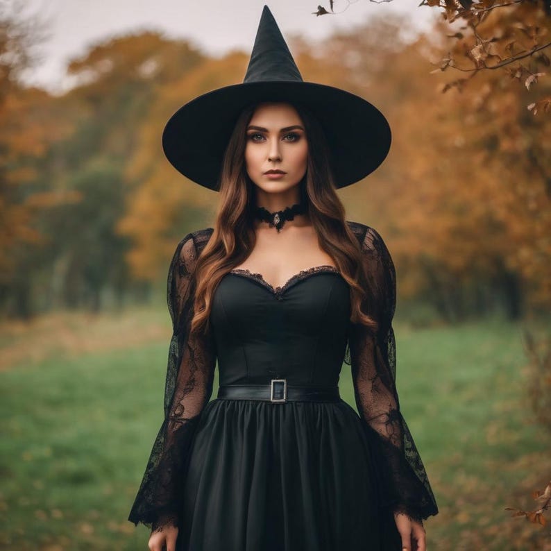 Gothic Witch Costume Dress Sewing Pattern: Fantasy Halloween (A4/US ...
