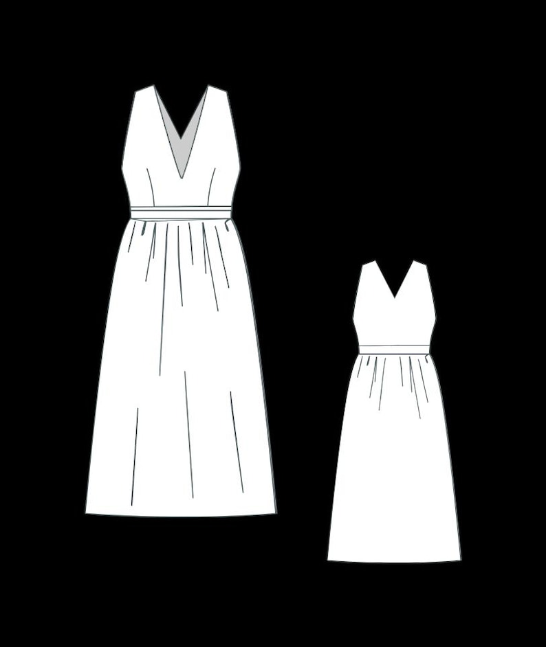 Deep Vneck Summer Dress Sewing Pattern