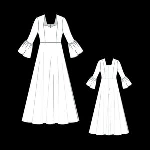 Gothic Witch Costume Dress Sewing Pattern: Fantasy Halloween (A4/US ...
