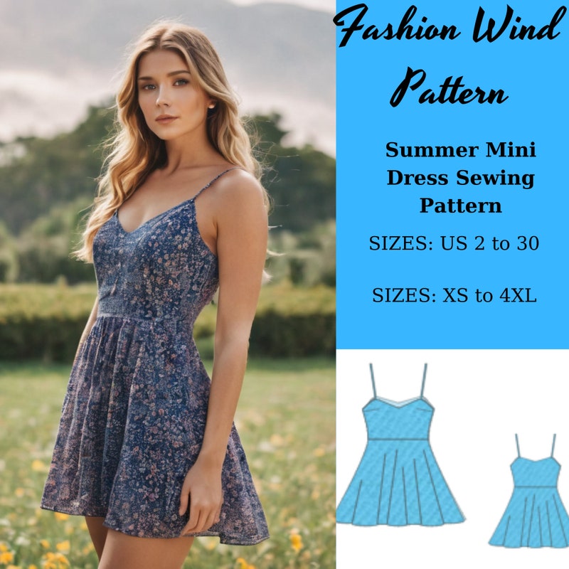 Mini Dress Sewing Pattern - Etsy