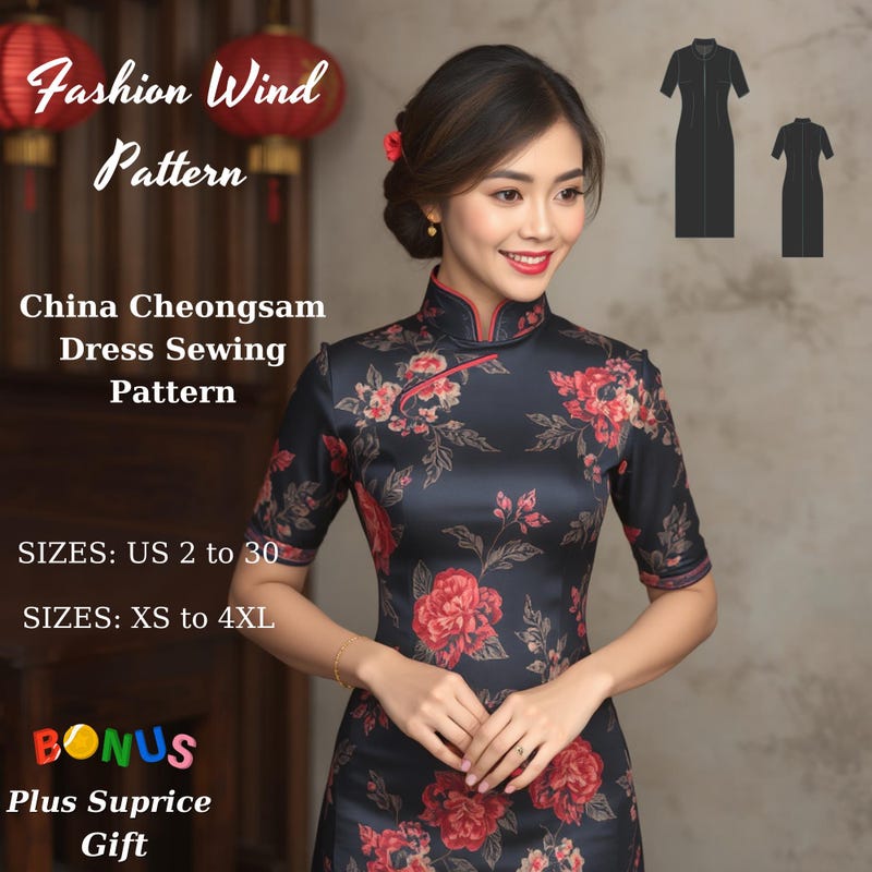 Cheongsam Pattern - Etsy