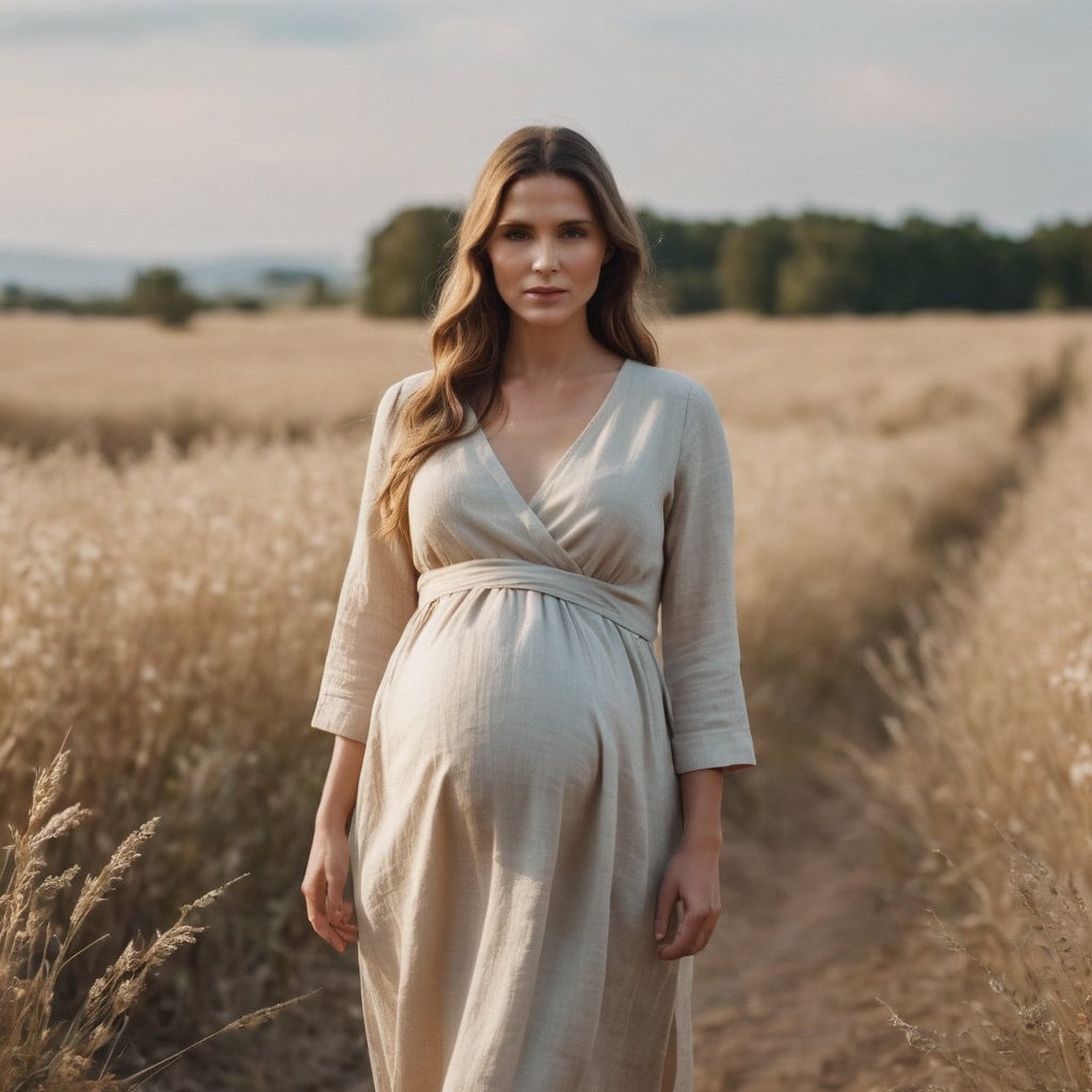 Linen Maternity Dress Sewing Pattern, Cottagecore Dress Sewing Pattern ...