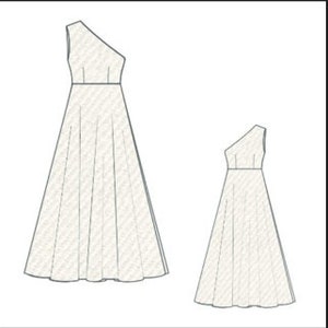 One Shoulder Prom Dress Sewing Pattern: XS-4XL (PDF Pattern) - Etsy