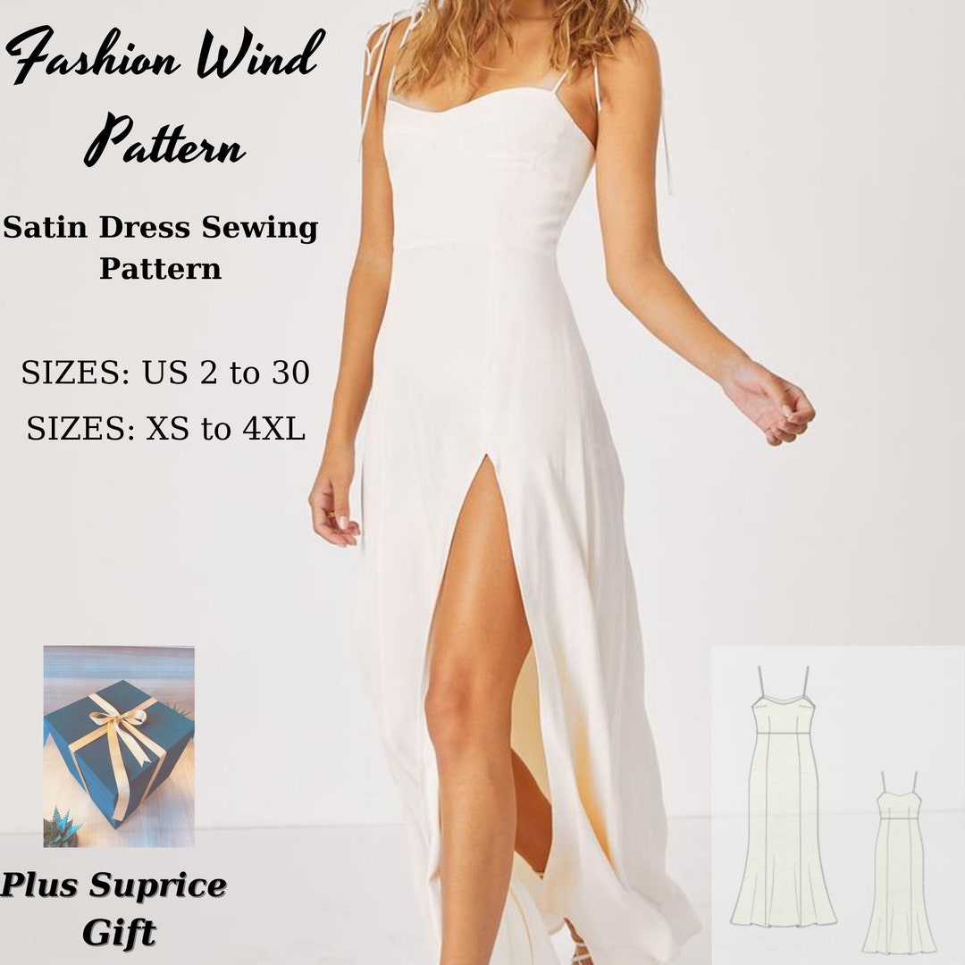 Satin Dress Sewing Model, Elegant Dress Sewing Model, Prom Dress Model ...