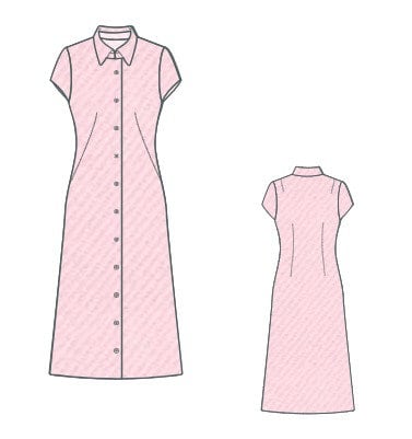 Button Down Dress Sewing Pattern, Cottagecore Dress Sewing Pattern ...