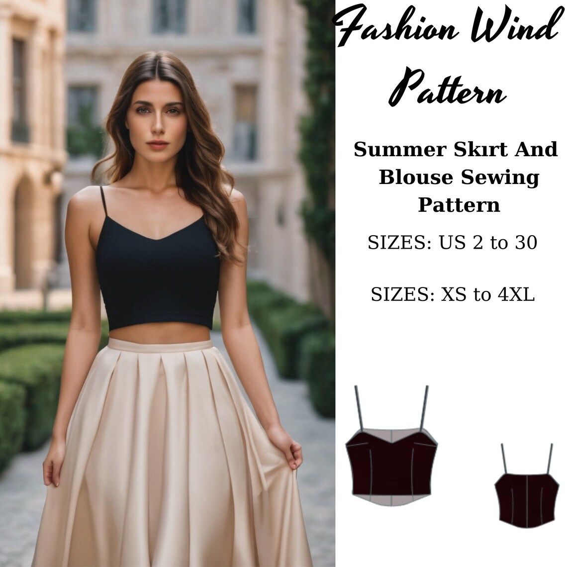 Summer Strappy Blouse Sewing Pattern, XS-4XL (digital Download) - Etsy