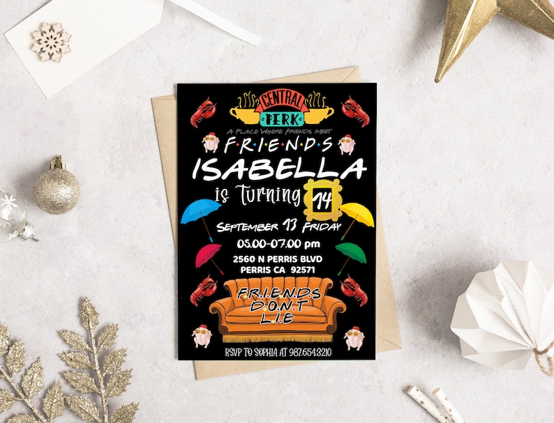 Editable Friends Birthday Invitation Template, Printable Birthday Party ...