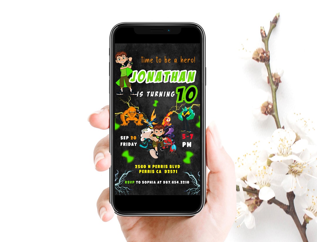 Editable Mobile Ben 10 Birthday Invitation Template, Circus Ben Ten ...