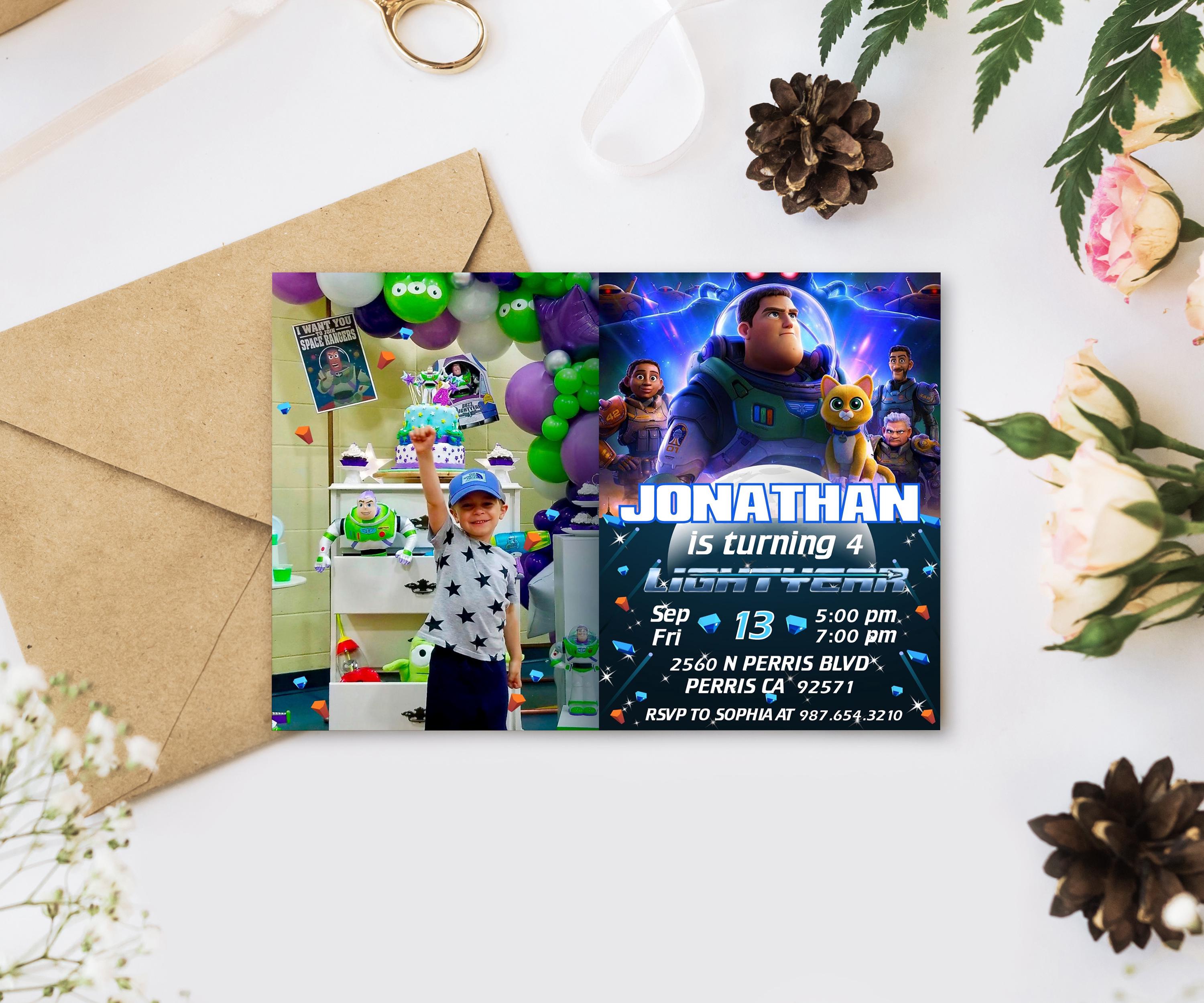 Editable Photo Lightyear Birthday Invitation Template, Printable ...