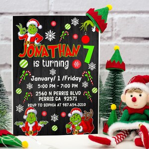 Editable the Grinch Birthday Invitation Template, Printable Birthday ...