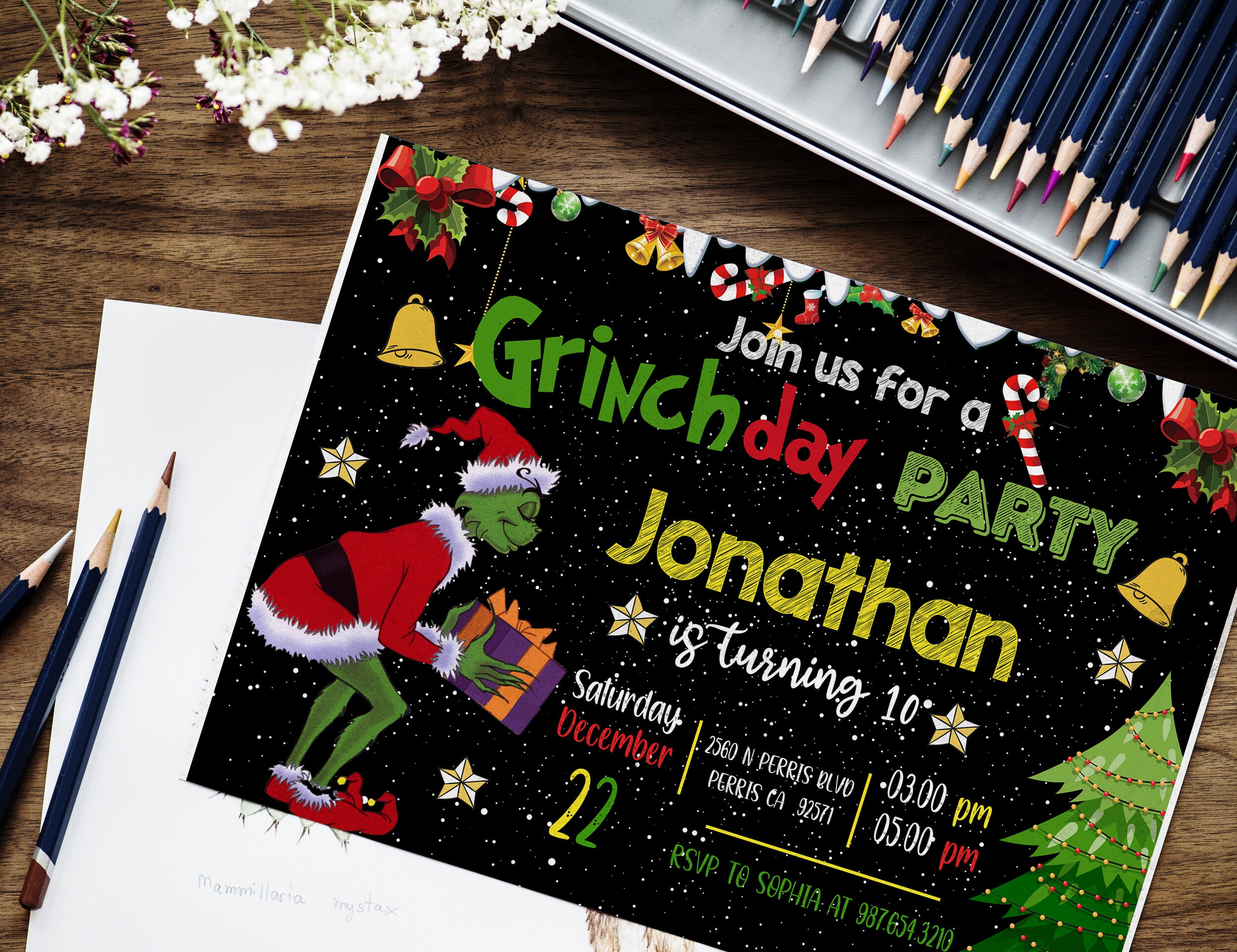 Editable the Grinch Party Birthday Invitation Template, Printable ...
