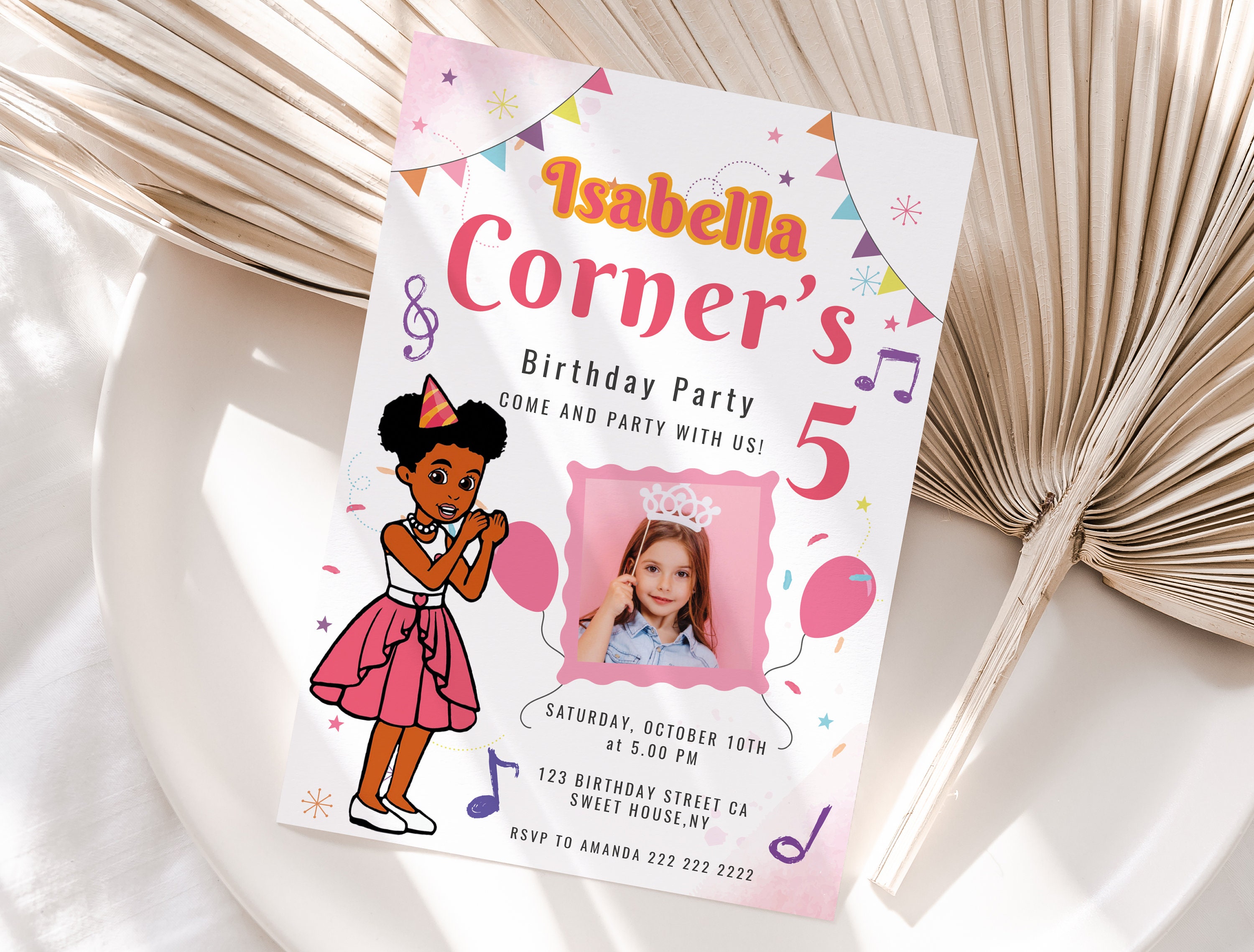 Editable Photo Gracies Corner Birthday Invitation Template, Printable ...