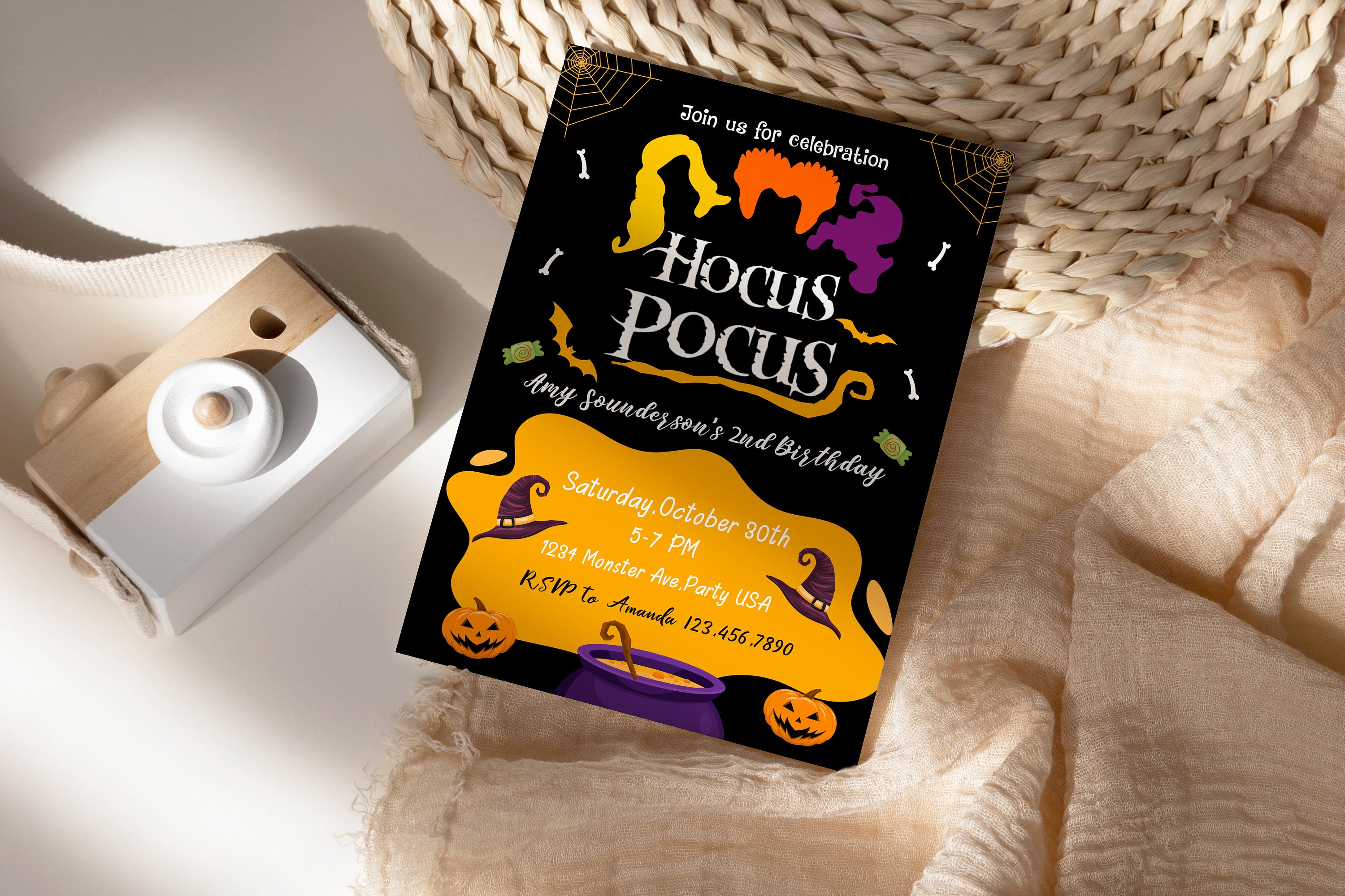 Editable Hocus Pocus Birthday Invitation Template, Printable Birthday ...
