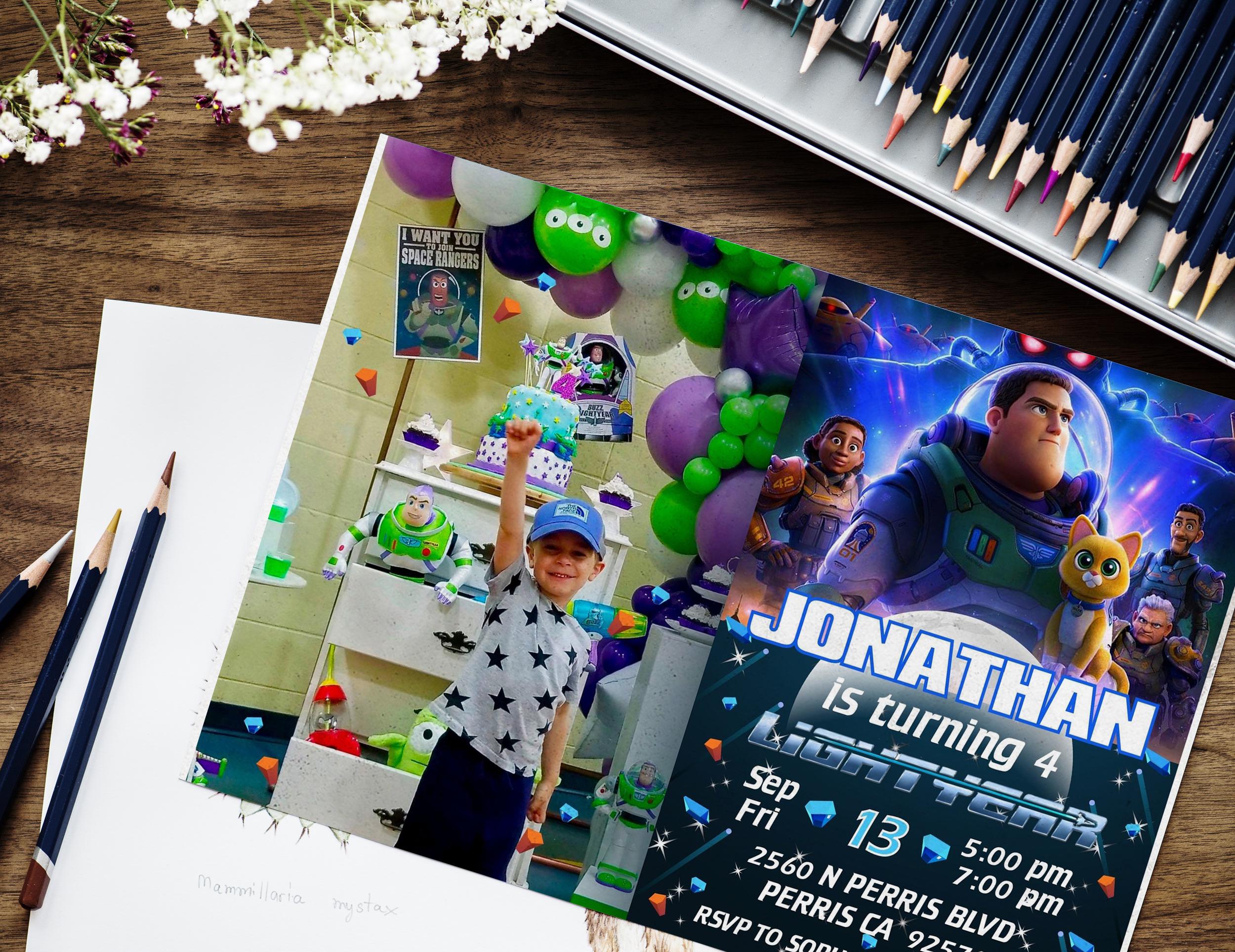 Editable Photo Lightyear Birthday Invitation Template, Printable ...