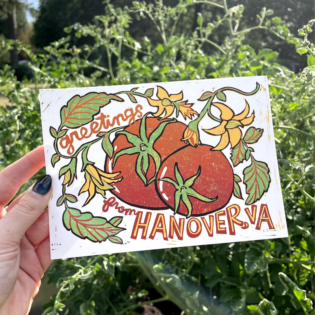 Hanover Tomato Linocut Print | Greetings From Hanover, Virginia ...