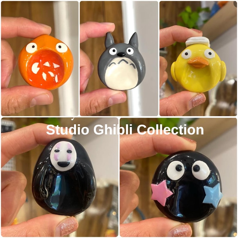 Handmade Ghibli Inspired Worry Stones – Totoro, Calcifer, No-face, Soot ...