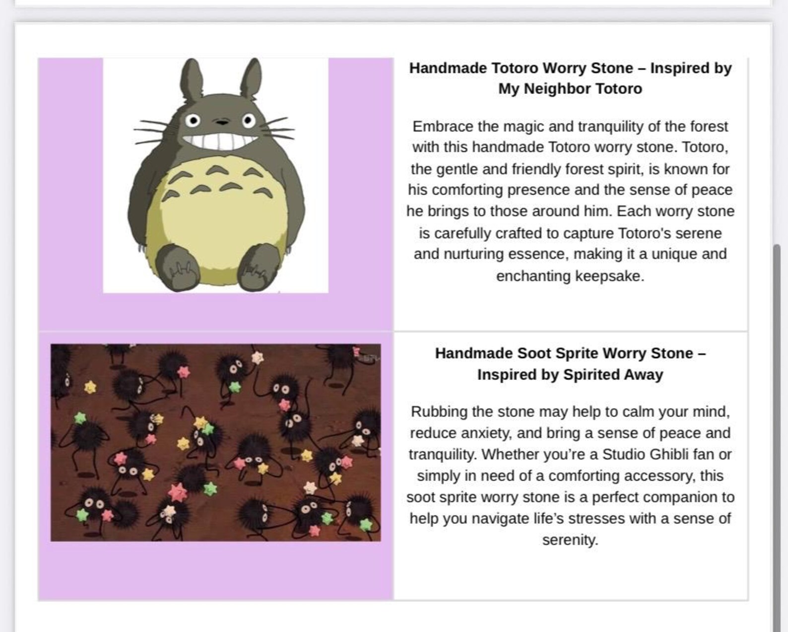 Handmade Ghibli Inspired Worry Stones – Totoro, Calcifer, No-face, Soot ...