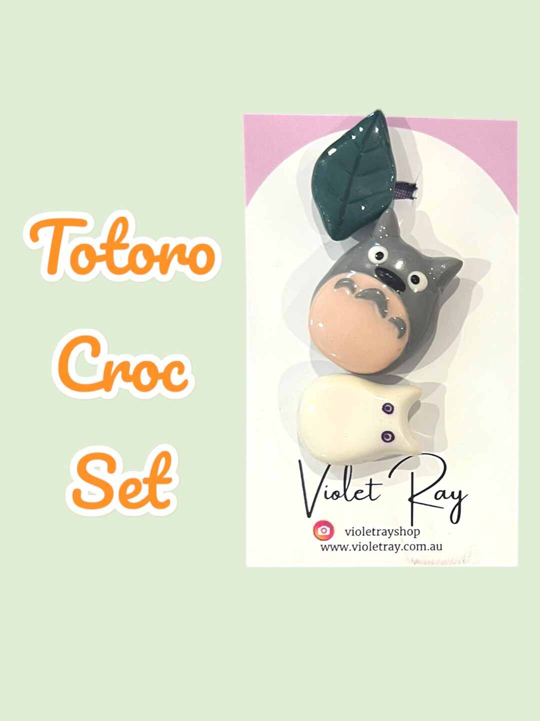 Totoro Croc Charm Set Chibi Totoro, Green Leaf & Totoro Shoe Charms - Etsy