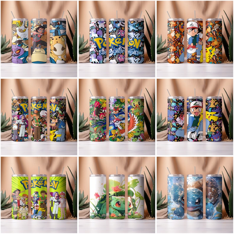 50+ Pokémon Tumbler Wrap Bundle | Pokemon Tumbler Design | Pikachu 20oz ...