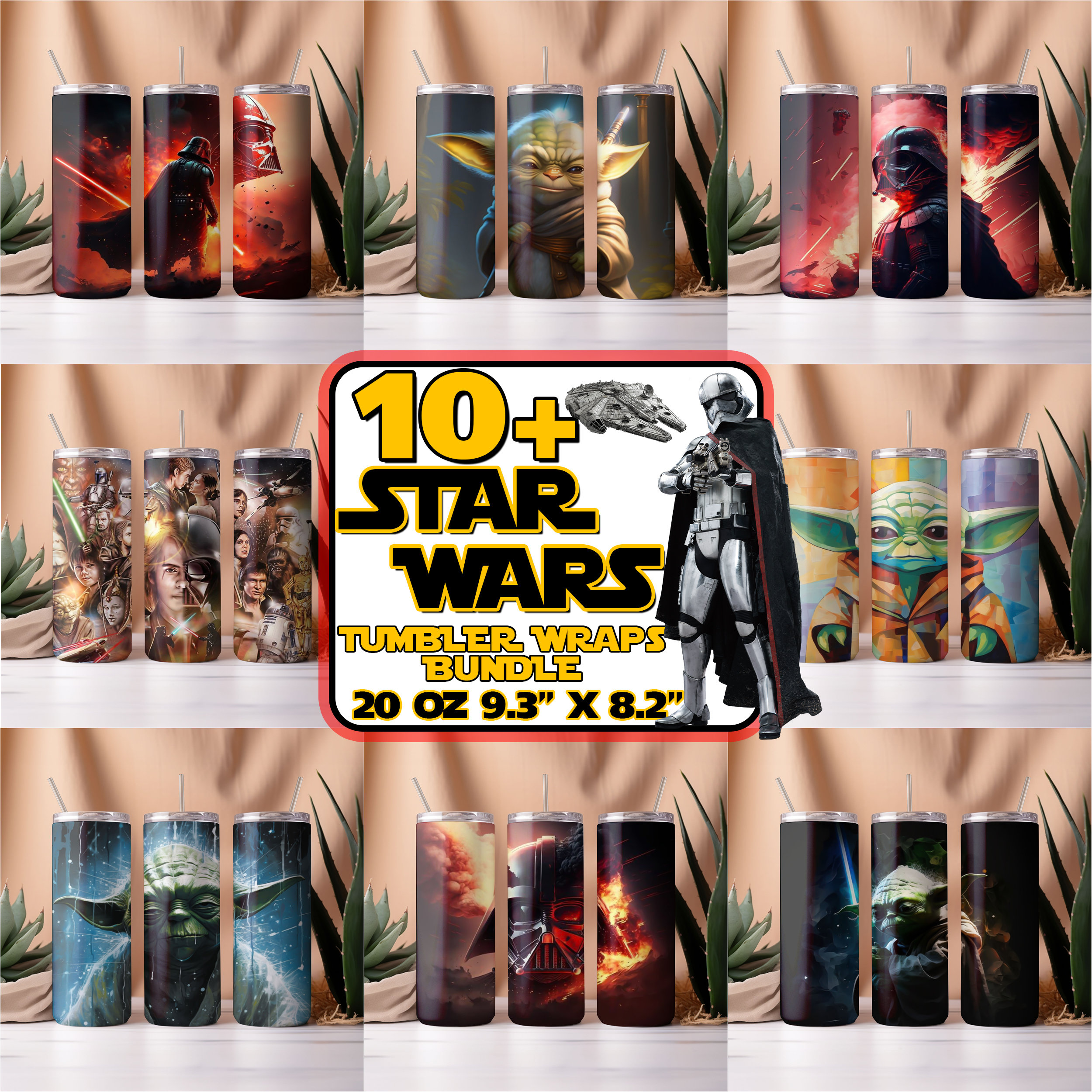 Star Wars Tumbler Wrap Bundle | 20 Oz Star Wars Quencher Tumbler PNG ...