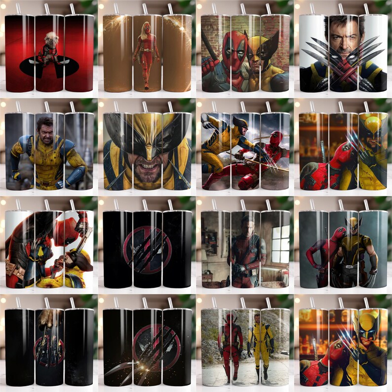 Deadpool & Wolverine Tumbler Wrap Bundle | 20oz PNG Sublimation ...