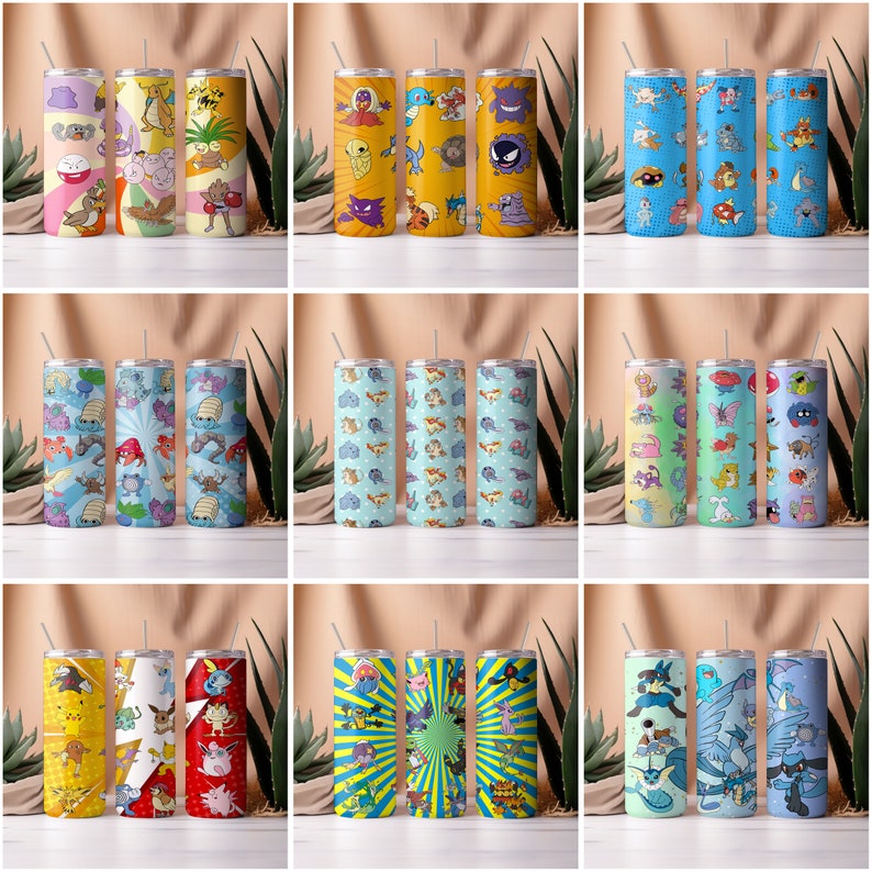 50+ Pokémon Tumbler Wrap Bundle | Pokemon Tumbler Design | Pikachu 20oz ...