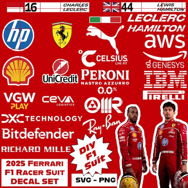 Leclerc Ferrari Svg - Etsy