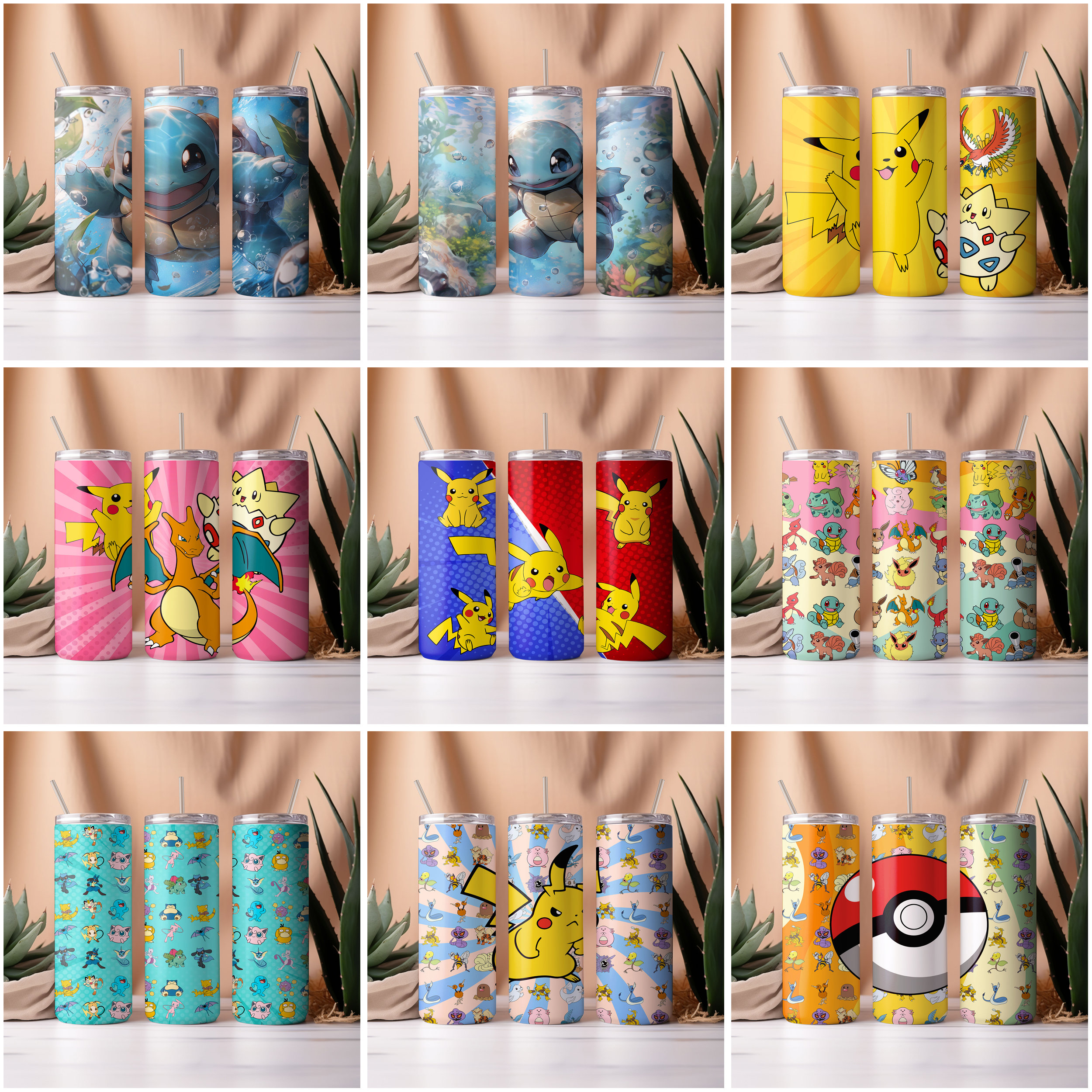 50+ Pokémon Tumbler Wrap Bundle | Pokemon Tumbler Design | Pikachu 20oz ...