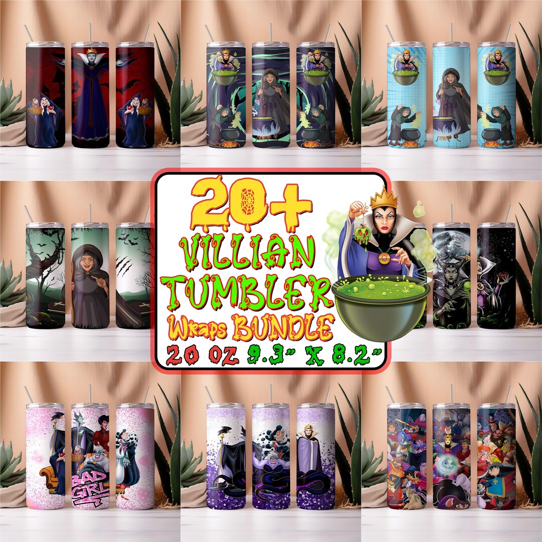 Villains Tumbler Wrap Bundle | Evil Tumbler, Halloween Tumbler Wrap ...