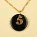 Vintage Black Celluloid Number 5 Necklace request Any Number - Etsy